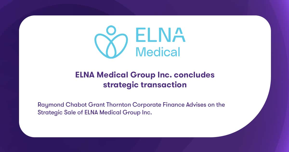 ELNA Medical Group Inc. concludes strategic transaction